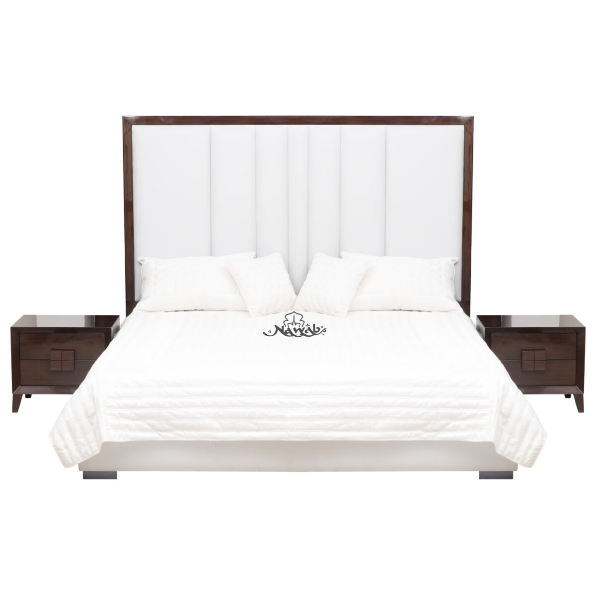 Wallnut PU polish Leatherite upholstery laminated inside hydraulic bed ...