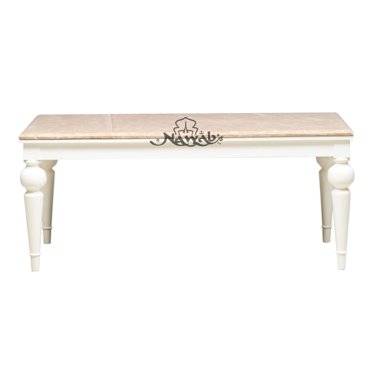 Teak wood PU of white polish suede fabric with quilting italian marble ...